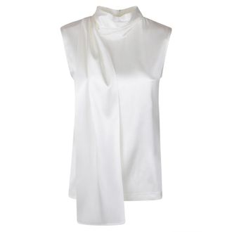 Bottega Veneta Seiden-Stretch-Satin-Top - - Tops - Damen - Wei&szlig; - S