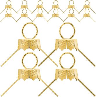 Angoily 100 St&uuml;ck goldene Weihnachtskugelkappen - Runde Kugelaufs&auml;tze aus Eisen, goldene Ersatzaufh&auml;nger f&uuml;r DIY-Weihnachtsdekorationen