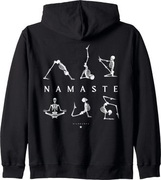 F4NT4STIC Namaste Skelett Halloween Yoga Kapuzenjacke