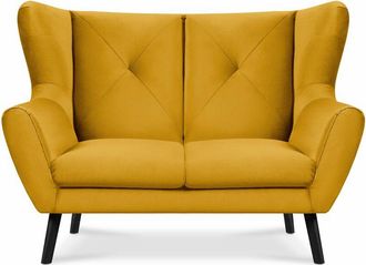 Konsimo MIRO 2-Sitzer-Sofa f&uuml;r das Wohnzimmer, gelb