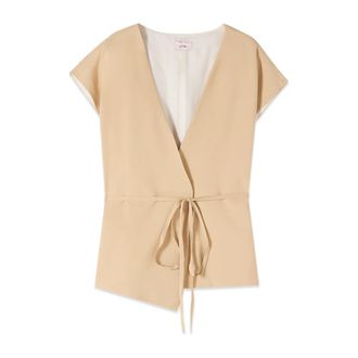 Oltre Unstrukturierte Wickeljacke - - Jackets - Damen - Beige - L