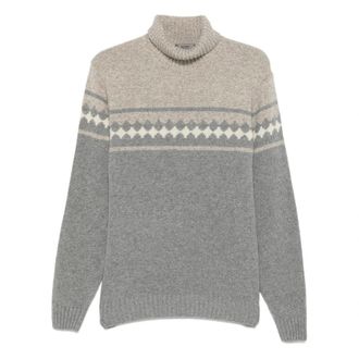 Ferrante Gemusterter Rollkragenpullover - - Knitwear - Herren - Grau - M