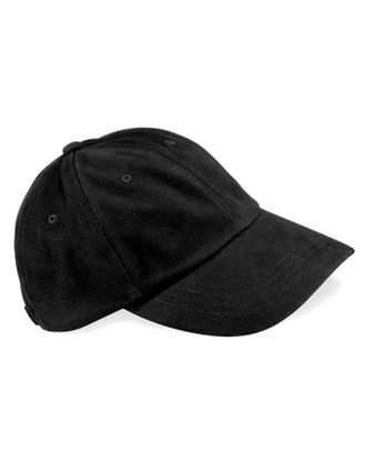 Beechfield B057.Whi Low-Profile Heavy Brushed Cotton M&uuml;tze, Schwarz, Einheitsgr&ouml;&szlig;e
