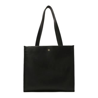 Kazar Femme, Sacs, Noir, Taille: ONE Size Grand sac fourre-tout en cuir noir sac &agrave; bandouli&egrave;re