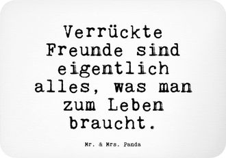 Mr. & Mrs. Panda Magnet Verrückte Freunde sind eigentlich... - Geschenk, Motivmagnete, Kühlschrankmagnet, Whiteboard Magnet, Notiz Magnet, Spruch