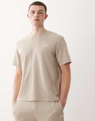 HUGO BOSS BOSS - Bodywear - T-shirt confort densemble en tissu gaufr&eacute; - Beige-Neutral