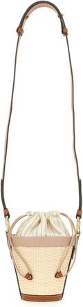 Maison Margiela Womens Fire Bucket Bag Powder Raphia Palm Shoulder