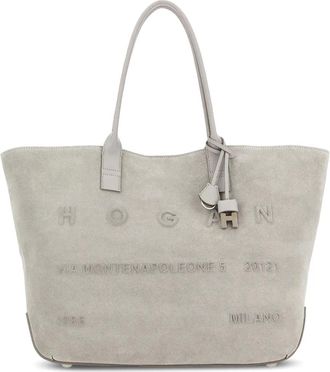Hogan Femme, Sacs, Gris, Taille: ONE Size Signature Shopping Bag