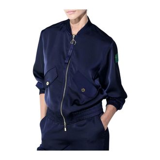 Lola Casademunt Satin Bomberjacke - - Jackets - Damen - Blau - L