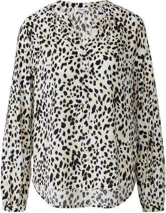 s.Oliver Langarmbluse Bluse Tunikabluse aus Viskosemix mit All-over-Print
