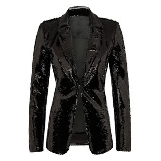Philipp Plein Femme, Vestes, Noir, Taille: 42 FR Blazer &agrave; Pailettes
