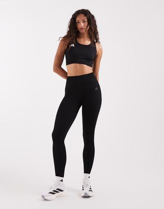 adidas adidas Performance - Workout Essentials - Legging 7/8 en maille effet froiss&eacute; - Noir