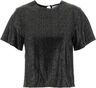 Giuseppe Di Morabito Femme, Blouses et Chemises, Noir, Taille: 38 FR T-shirt en viscose orn&eacute;
