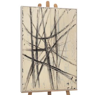 Yohji Yamamoto Art Stilvoll Abstraktion Acryl Gem&auml;lde auf Leinwand mit Rahmen handgemalt Wandbild Wohnzimmer modern kraftvoll Wohndekor Bilder B&uuml;ro 140x100 cm