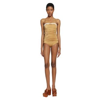 Chlo&eacute; Stretch Nylon and Lace Bodysuit