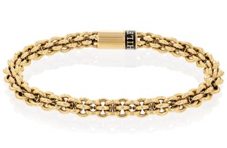 Tommy Hilfiger Schmuck für Herren: 23K Vergoldetes Kettenarmband und Silberfarbene Edelstahlkette