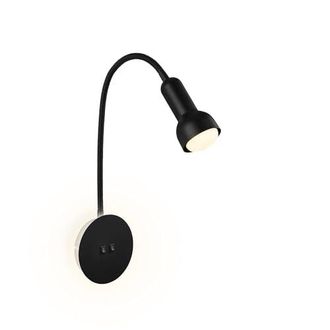 Briloner Leselampe mit Backlight, Schwenkbare Wandleuchte Innen, LED Lampe mit 2 Schalter, Wandlampe Innen, Schwarz