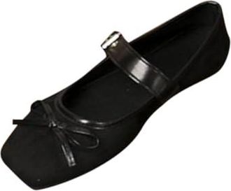 Generic Mary Jane - Chaussures plates d&eacute;contract&eacute;es avec noeud - Couleur unie - &Eacute;l&eacute;gantes - L&eacute;g&egrave;res - &Eacute;l&eacute;gantes et confortables - Pour lext&eacute;rieur et le quotid