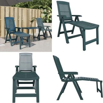 vidaXL Vidaxl - Chaise longue vert plastique - Chaise Longue - Transats - Mobilier De Jardin - Chaises Longues Ext&eacute;rieures - D&eacute;tente Ext&eacute;rieure - Home &