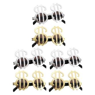 BESPORTBLE Lot de 6 Lunettes de F&ecirc;te en Plastique Symboles 3 Dor&eacute;es 3 Argent&eacute;es Taille Unique Adulte Accessoires Originaux pour Photomaton Cosplay et Carnaval Lu