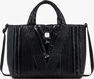 MCM Aren Tragetasche aus Nylon mit gestepptem M-Motiv