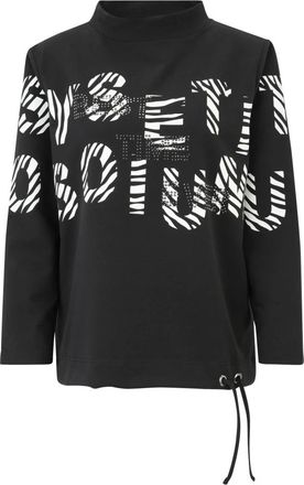 Doris Streich Stylisches Sweatshirt mit Platzierten Motiven - - Sweatshirts & Hoodies - Damen - Schwarzk - L