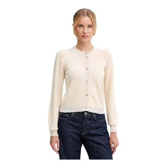 Twinset Femme, Pulls, Beige, Taille: 42 FR Cardigan &agrave; manches bouffantes boutonn&eacute;