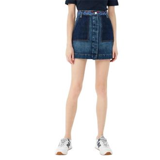 Tommy Hilfiger Kurzer Jeansrock mit aztekischem Bund - - Skirts - Damen - Blau - 2XS
