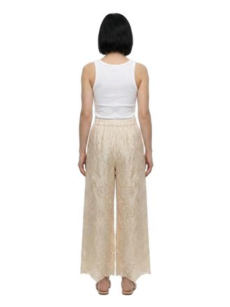 Dolce & Gabbana Embroidered Lace Trousers - Beige
