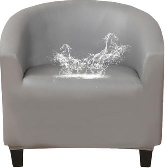 Generic Hoch Elastischer Leder-Sesselbezug, Ölfest Wasserfeste Clubsessel-Schonbezüge mit Elastischem Boden, rutschfest Bezug für Wannensessel für Wohnzimmer 