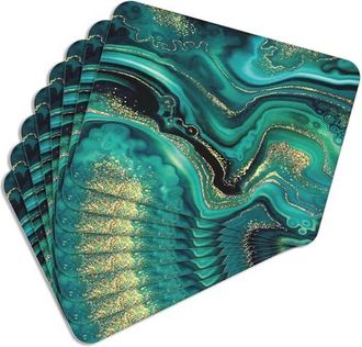 MG Design Mg Design Lot de 8 Sets de Table en liège - Magma Green - 30 × 40 cm - résistants à la Chaleur, faciles à Nettoyer