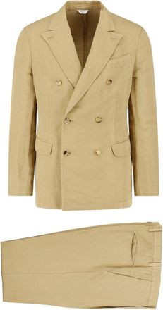 Boglioli Double-Breasted Suit In Cotton And Linen
