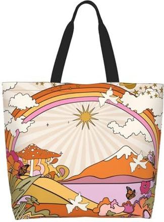 Generic Hippie Sac Fourre-Tout D&eacute;contract&eacute; Sacs De Courses R&eacute;utilisable Sac A Main Femmes Pour Travail Plage Quotidienne