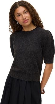 Vero Moda Vmdoffy GA Noos Pull &agrave; col Rond 2/4, G&acirc;teau au Chocolat, S