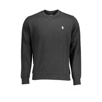 U.S.Polo Association Schwarzer Baumwollpullover mit Logo-Stickerei - - Sweatshirts & Hoodies - Herren - Schwarzk - 2XL