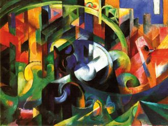 1art1 Franz Marc Poster Bild Mit Rindern I, 1913 Kunstdruck Bild 80x60 cm