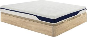 Vente-Unique Fagani de YSME - Set of 180 x 200 cm Natural Light Box Frame + HD 7 Zone Foam Mattress and Home Gel Memory Foam Removable Cover Thickness 22 cm