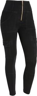 Freddy WR.UP Jeggings WR.UP style cargo taille haute et longueur 7/8, Jeans Noir-Coutures Le Ton, Medium