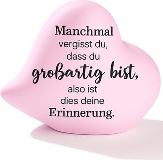 Jetec Motivation Geschenk f&uuml;r Frauen - Keramik Herz Deko mit Inspirierendem Spruch als Geschenk f&uuml;r Freundin, Schwester, Mama - Geschenkidee zum Geburtstag 