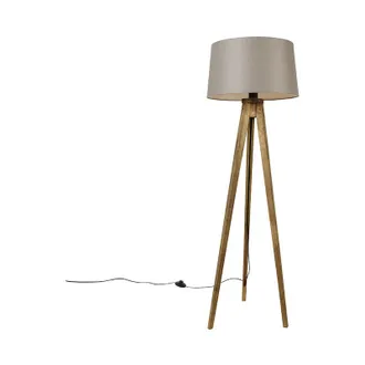 QAZQA Tripodclassic - Lampe de table tr&eacute;pied/tripode - 1 lumi&egrave;re - h 136 cm - Taupe - Rustique - &eacute;clairage int&eacute;rieur - Salon i Chambre - Qazqa
