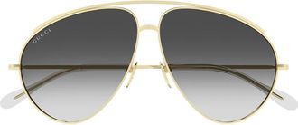 Gucci Extragro&szlig;e Aviator-Sonnenbrille - - Accessories - unisex - Gelb - 60 MM