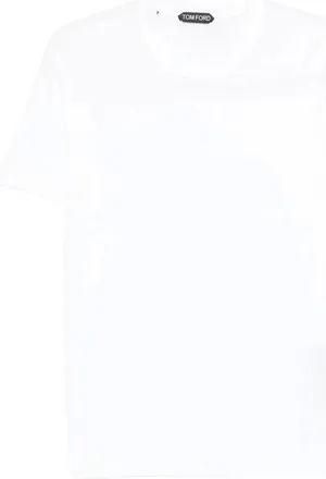 Tom Ford Homme, Tops, Blanc, Taille: L T-Shirt en Jersey Lyocell-Coton