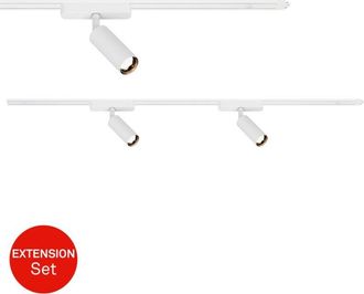 Briloner Luxtrail Schienensystem, Erweiterungsset, 2x led Spots, Schwenkbar, Erweiterbar, Weiß, 1 m - Briloner