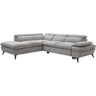 Vente-Unique Vente-unique - Canap&eacute; dangle gauche convertible en tissu textur&eacute; gris surdeli