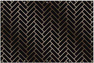 Wallario Outdoor-Poster f&uuml;r Garten oder Balkon Elegantes Fischgr&auml;tmuster, Motivbanner Gr&ouml;&szlig;e: ca. 120 x 180 cm, Outdoor-Bild