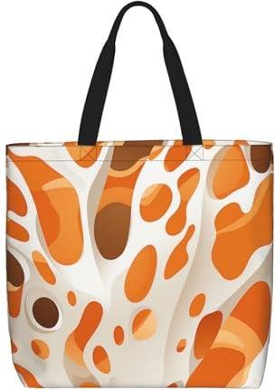 Generic Taches Brunes Et Blanches Sac Fourre-Tout Grand Sacs De Courses Pliable Sac Fourre Tout Pour Travail Gym Universit&eacute;