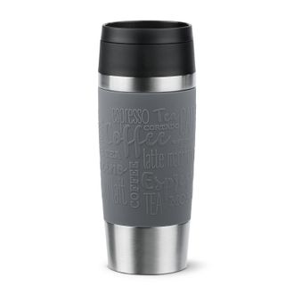 Emsa N20205 Travel Mug Classic Isolierbecher 0,36 Liter | neuer Komfort-Schraubverschluss | Edelstahl | 4h heiß und 8h kalt | 100% dicht | spülmaschinenfes