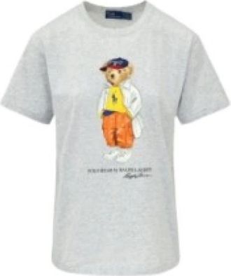 Polo Ralph Lauren Femme, Tops, Gris, Taille: 38 FR T-shirt col V en jersey coupe classique