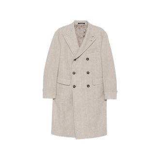 Tagliatore Double-breasted Herringbone-pattern Coat