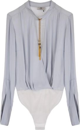 Elisabetta Franchi Femme, Tops, Bleu, Taille: 40 FR Viscose Bodysuit Shirt